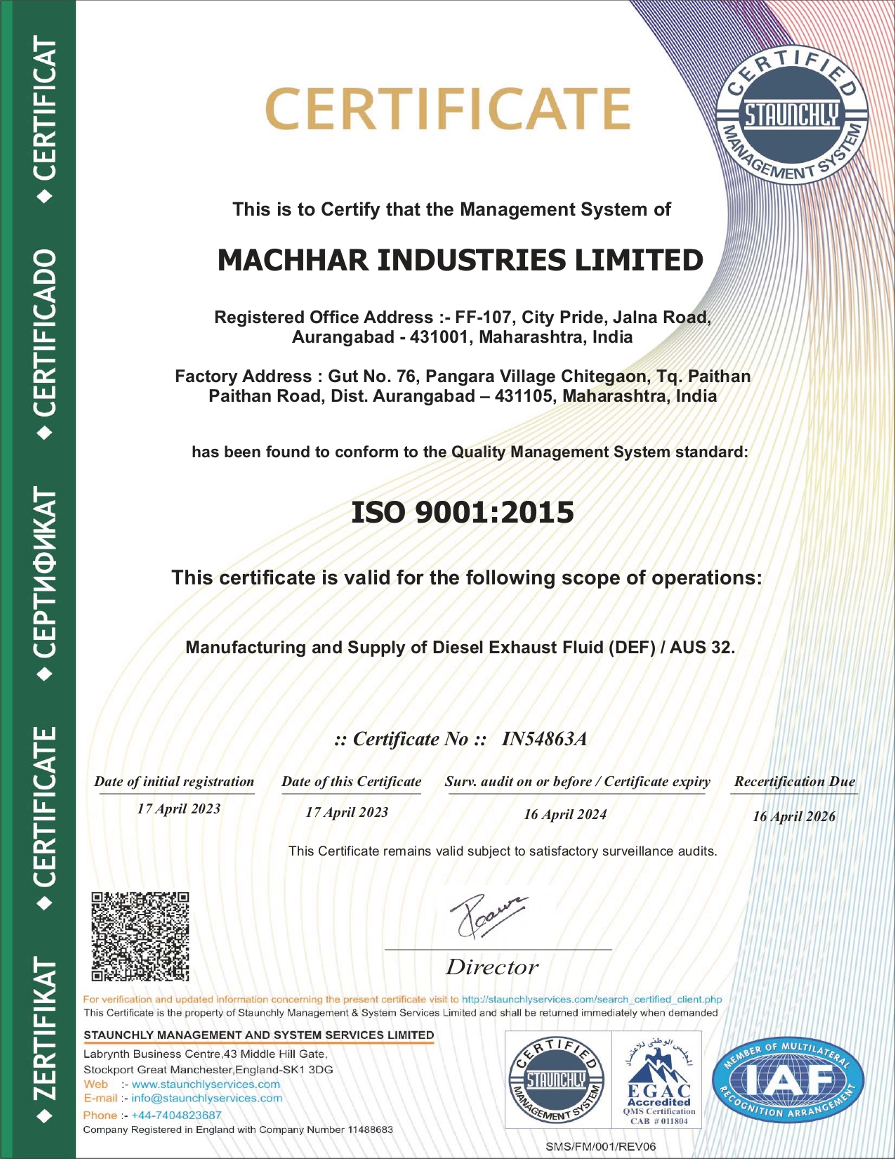 Machhar Industries Limited